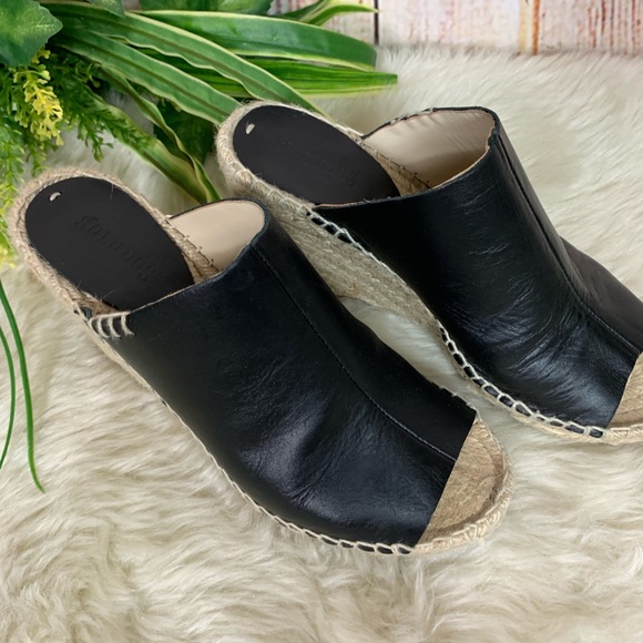 Soludos | Shoes | Soludos Black Mule Wedges | Poshmark